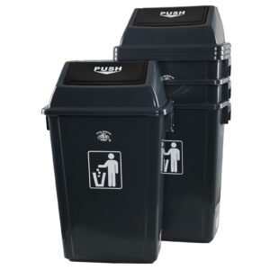 cadineus 4-pack 16 gallon large garbage can with lid, outdoor swing top trash bin