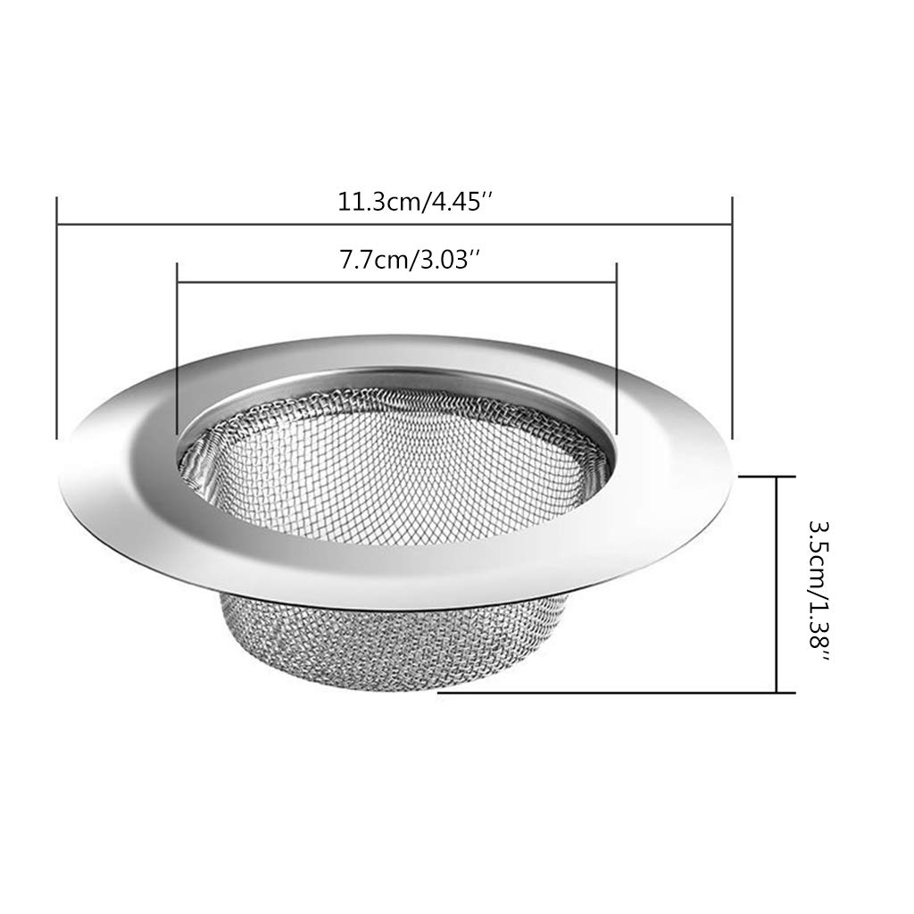 caralin Kitchen Sink Strainer Drain Hair Catcher Bath Stopper Plug Sewer Filter with Lid 410 Stainless Steel