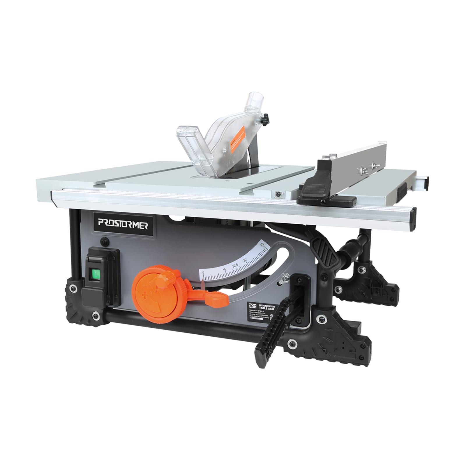 Prostormer Table Saw, 8inch 11Amp, Cutting Speed up to 4500RPM, Portable Compact Tablesaw with Sliding Miter Gauge, Benchtop Saw for DIY Woodworking and Furniture Making