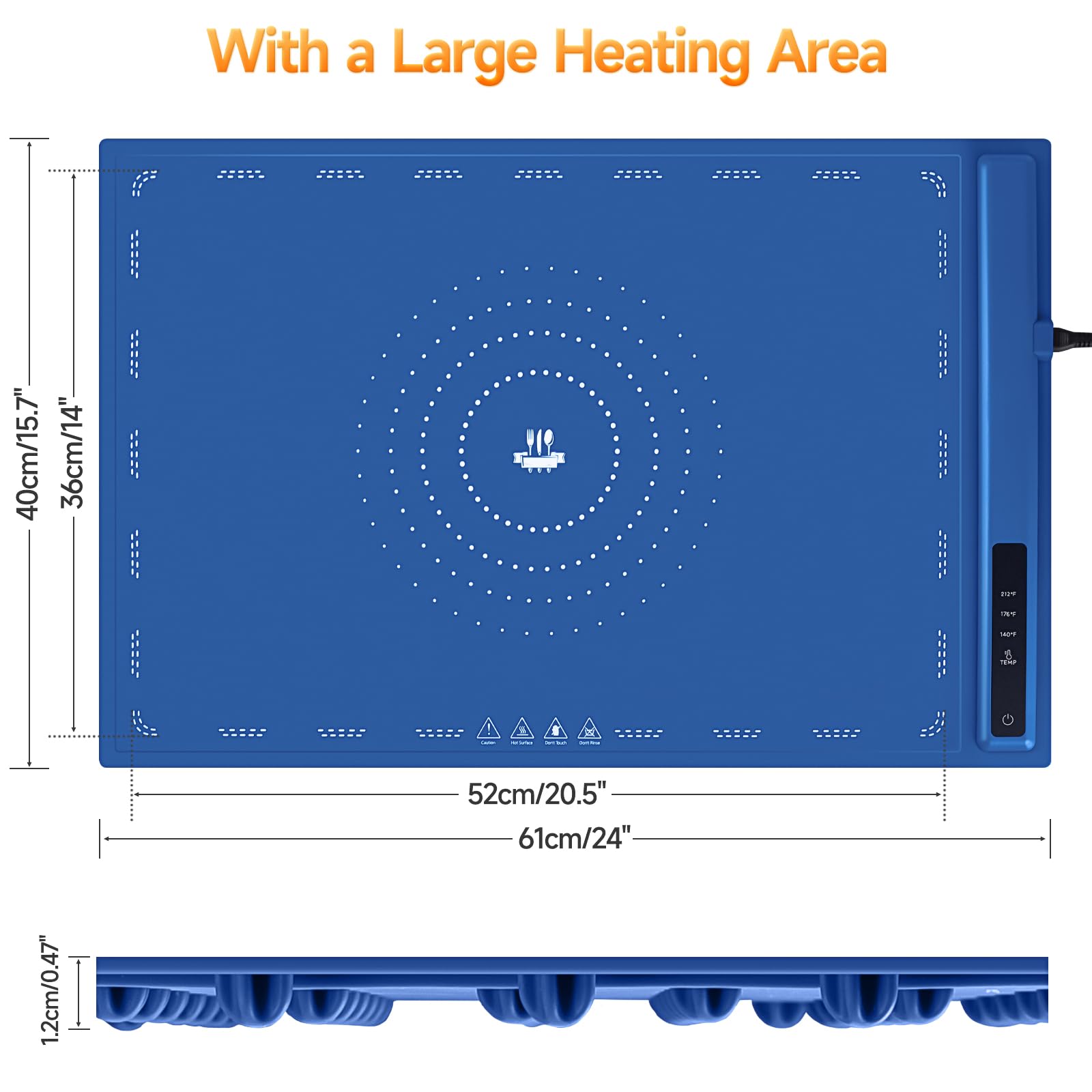 Warming Mat for Food - PHYSEN Electric Warming Tray for Buffet - Silicone Fast Heating Tray - Adjustable Temperature Warming Pads for Parties - Rollable & Portable Warming Kitchen Mat for Home Travel