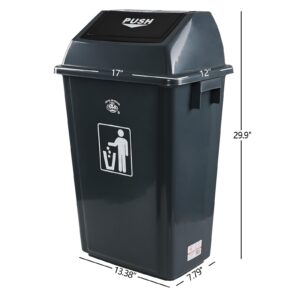 CadineUS 4-Pack 16 Gallon Large Garbage Can with Lid, Outdoor Swing Top Trash Bin