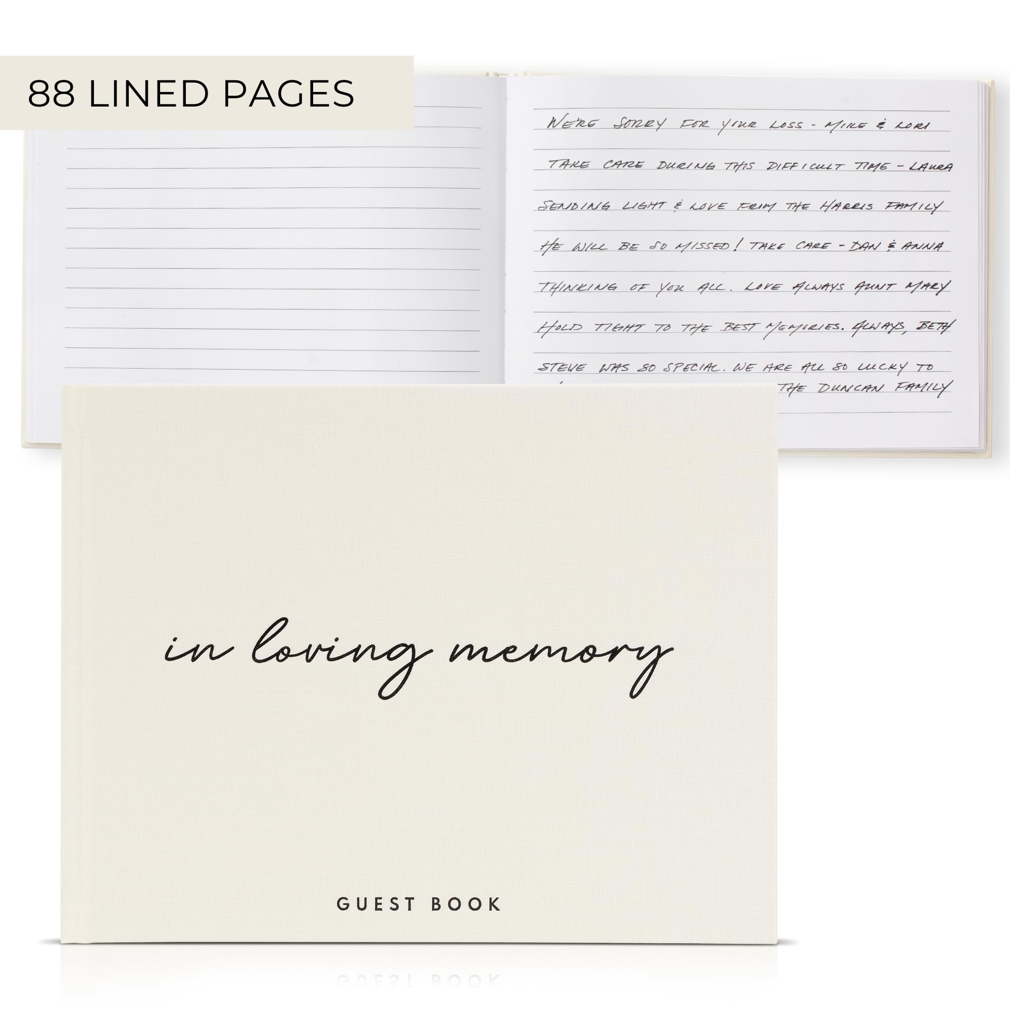 ZICOTO Beautiful Linen Funeral Guest Book for The Celebration of Life - The Perfect in Loving Memory Book with Ample Space to Sign in for Guests - Premium Craftsmanship for Honoring Loved Ones