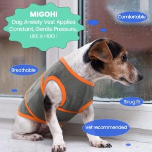 MIGOHI Dog Anxiety Vest,Soft Dog Anxiety Relief Coat,Calming Vest Wrap for Thunderstorm,Fireworks,Travel and Separation,Anxiety Relief for Dogs,Dog Firework Anxiety Relief for Small Dogs,XS,Gray