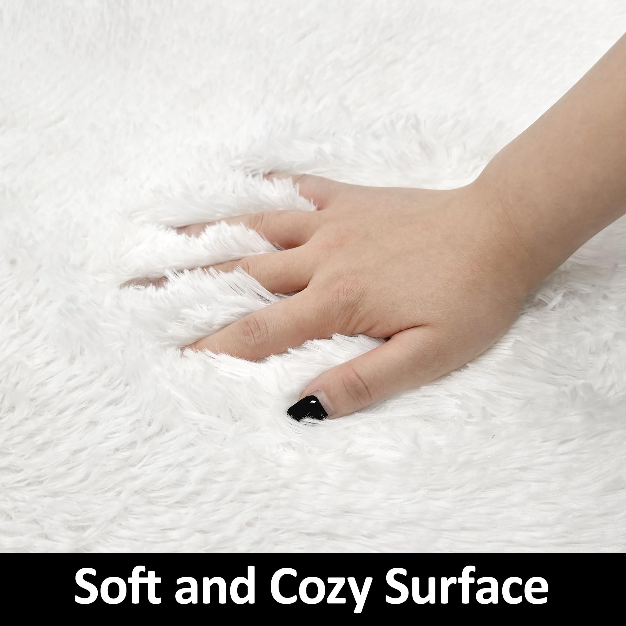 Small Fluffy Rugs for Bedroom 2x3 White Shaggy Area Rug Soft Plush Fuzzy Fur Throw Rug for Living Room Kids Nursery Baby Room Home Decor Aesthetic Carpets