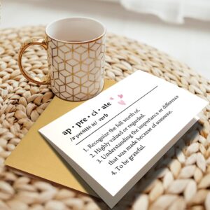 Funny Appreciate Definition Card for Men Women, Cute Thank You Card for Friend Teacher Doctor Nurse, Appreciation Card for Coworker Colleague Boss Leader