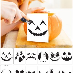 Pumpkin Carving Tools Kit, 7 Pcs Halloween Pumpkin Carving Kit Set with 12 Pcs Stickers, Professional Stainless Handle Tools with Carrying Case, Gift for Halloween Party Adults Kids