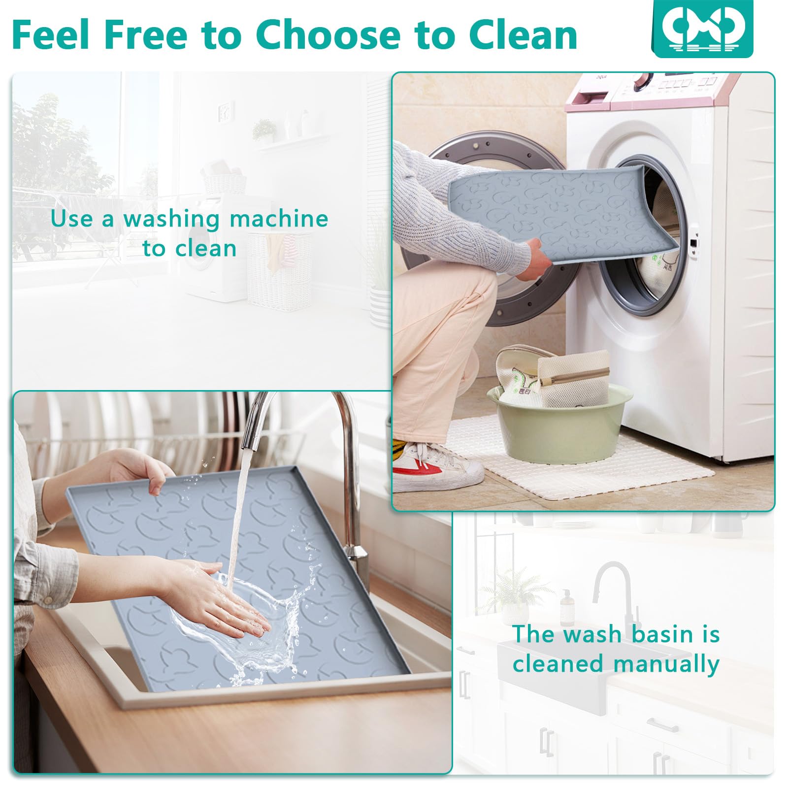 CMDZHF Washer and Dryer Covers for The Top 23.6 x 19.6'' Washer and Dryer Top Protector Mat Washing Machine Mat for Top of Washer Waterproof Dust Top Cover for Home Kitchen Laundry Room