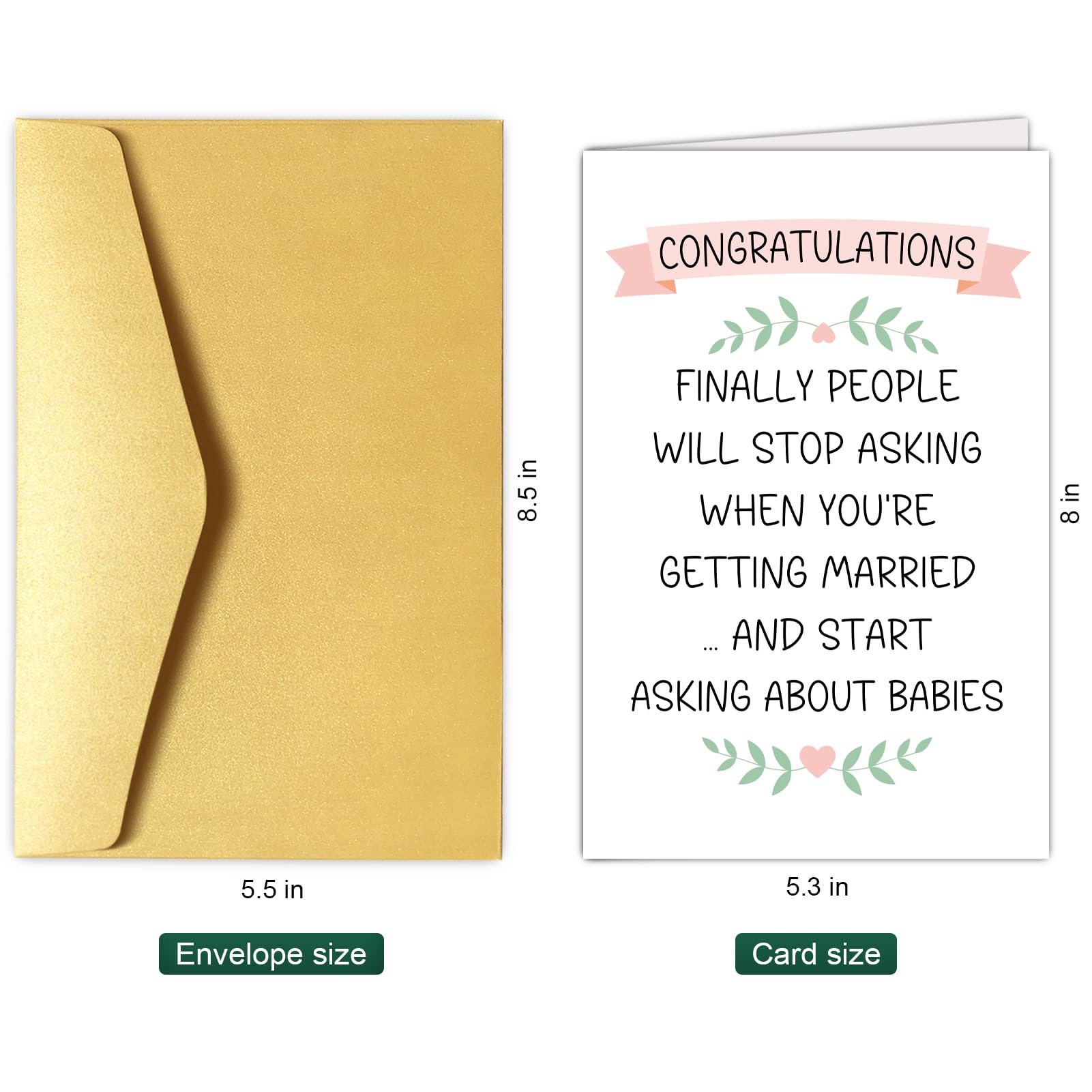 Funny Wedding Congratulations Card for Friend, Wedding Card for Couple, Bride Shower Card, Congrats Engagement Card, Will Stop Asking When You're Getting Married