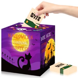 51 pcs halloween party supplies, halloween costume contest ballot box with 50 voting cards party supplies for halloween party decor