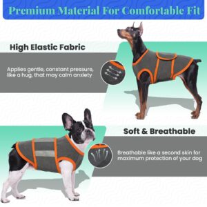 MIGOHI Dog Anxiety Vest,Soft Dog Anxiety Relief Coat,Calming Vest Wrap for Thunderstorm,Fireworks,Travel and Separation,Anxiety Relief for Dogs,Dog Firework Anxiety Relief for Small Dogs,XS,Gray