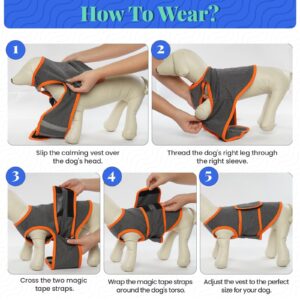 MIGOHI Dog Anxiety Vest,Soft Dog Anxiety Relief Coat,Calming Vest Wrap for Thunderstorm,Fireworks,Travel and Separation,Anxiety Relief for Dogs,Dog Firework Anxiety Relief for Small Dogs,XS,Gray