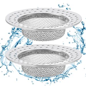 diboniur 2 pieces kitchen sink strainer, stainless steel sink strainer, 8cm kitchen sink strainer for shower, bathtub, washbasin