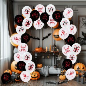 54PCS Scary Halloween Balloons,12 Inch Halloween Bloody Handprint Balloons Blood Dplatter Balloons Horror Balloons Decorations for Zombie Vampire Haunted House Crime Party Supplies