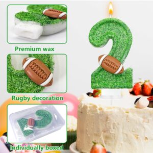 laackys Football Party Decorations Birthday Candles Number Cake Candles Green Football Field Cake Decoration Party Anniversary Decoration, Suitable for Football Birthday Theme, Party (2)