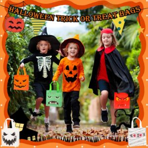 Hpscdyo 24 Pcs Halloween Treat Bags, 6 Cute Halloween Patterns Laminated Non-Woven Candy Tote Gift Bags with Handle for Kids' Halloween Trick or Treat Party Favor Supply