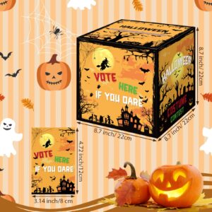 Halloween Party Game Card Box Costume Contest Ballot Card Box, 50 Ballot Voting Cards, Cast Votes for Your Favorite Costumes, Game & Party Supplies for Home, Work, School, & Bar Costume Parties Decor