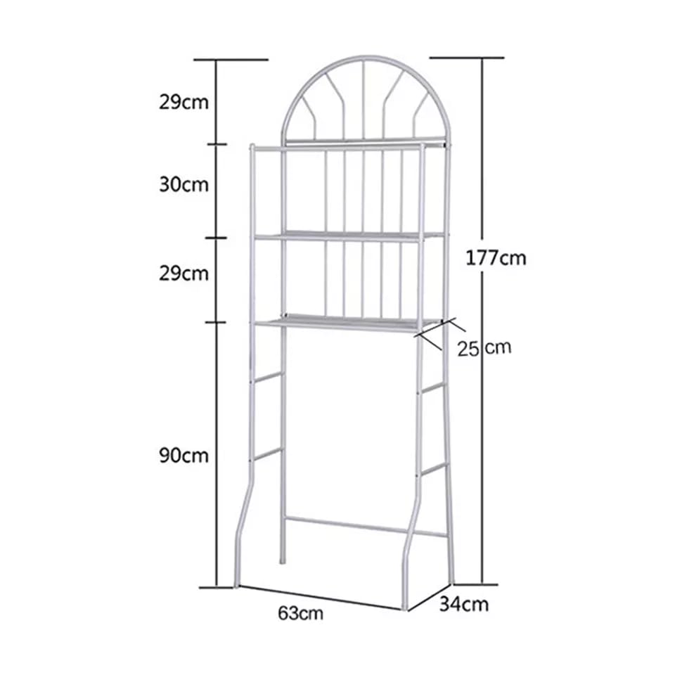 3 Tier Over The Toilet Storage Shelf,Metal Bathroom Corner Stand Storage Organizer Accessories Bathroom Cabinet Tower Shelf,Freestanding Space Saver Toilet Stands