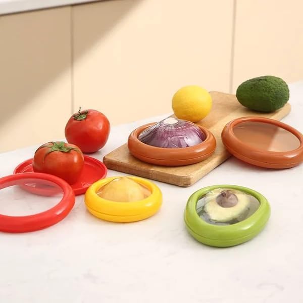 Silicone Fruit Storage Box, 2024 New Silicone Fruit Storage Containers, Set of 4 Reusable Storage Containers for Fridge, Fresh Pods For Food, Fresh Stretch Pod to Keep Fresh Vegetable (4Pcs)