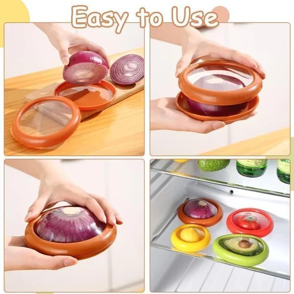 Silicone Fruit Storage Box, 2024 New Silicone Fruit Storage Containers, Set of 4 Reusable Storage Containers for Fridge, Fresh Pods For Food, Fresh Stretch Pod to Keep Fresh Vegetable (4Pcs)