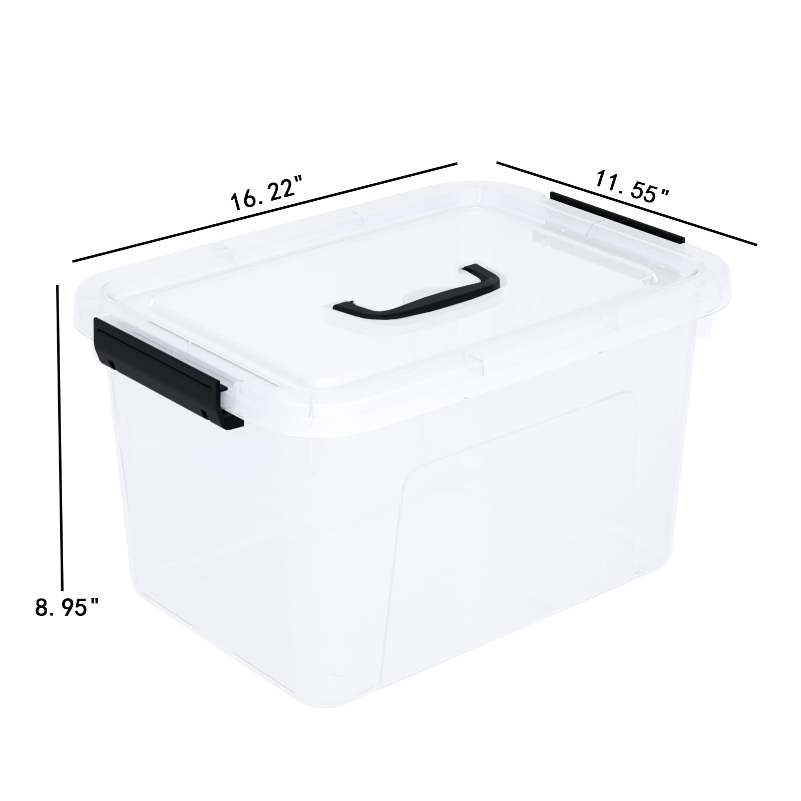 Uumitty 4-Pack 17.5 Quart Plastic Storage Bins with Lids, Stackable Storage Organizing Box with Handle, Clear