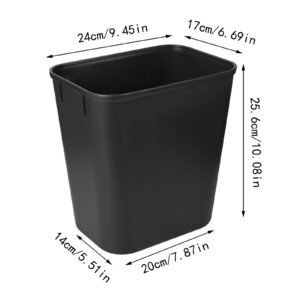 sgmedila Space Saving Trash Wastebasket, Fits Under Desk and Small, Narrow Spaces in Commercial, Kitchen, Home Office, and Dorm, Easy to Clean, Black (8L)