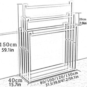 Double Side Scarf Holder Organizer, Stand Floor Standing Scarf Display Stand, Metal Freestanding Scarf Holder, Retail Display Stands for Clothing Retail Stores, Shop(Black,15.7*59.1*59.1in)