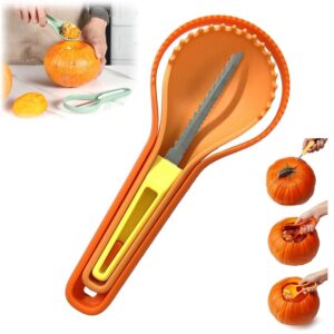 3-in-1 nesting pumpkin tool set,halloween pumpkin carving tools,portable multifunctional pumpkin cutting supplies,halloween professional pumpkin carving kit for for halloween door decorations