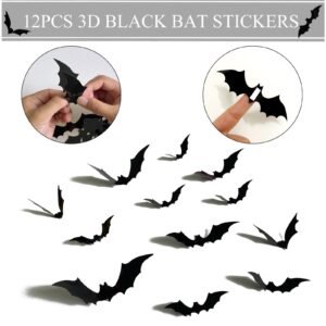 Halloween Balloon Garland Kit 124Pcs Orange Black Sand White Brown Balloons Arch with Wizard Hat 3D Bat Sticker Decoration Set for BOO Halloween Party Decorations