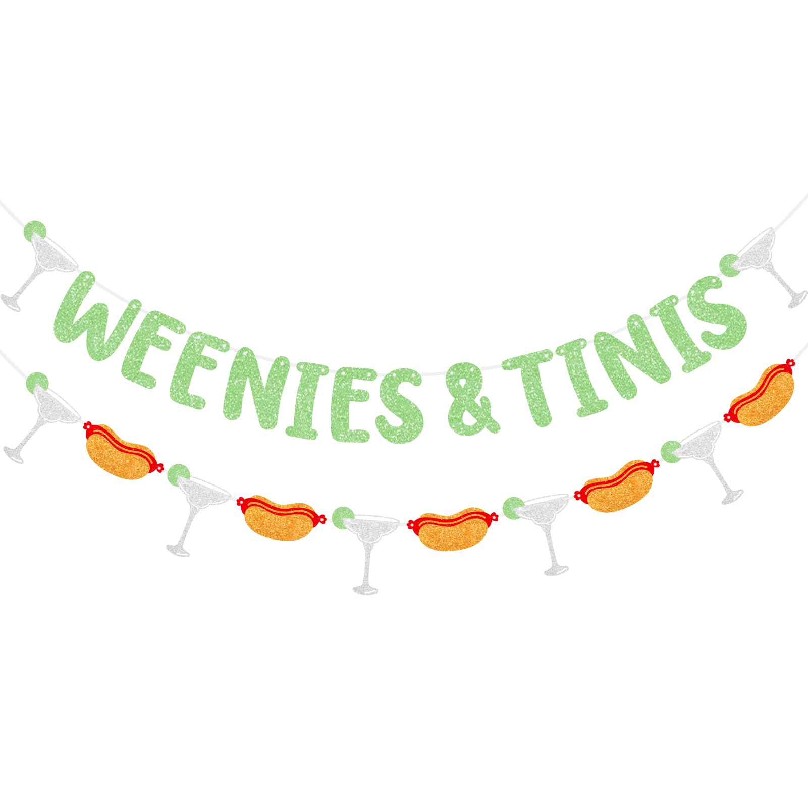 Generic Weenies & Tinis Banner, Martini Themed Party Decorations, Hot Dog Martini Bar Bachelorette Party Decorations, Margarita Birthday Decorations Supplies, Green