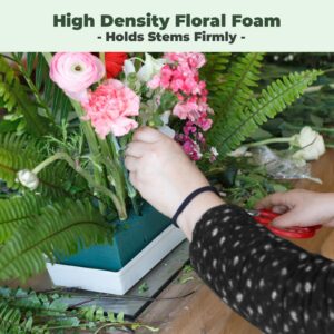 Upgraded 6 Pack Floral Flower Foam Blocks, Green Plant Foam for Flower Arrangements, Wet & Dry Florist Foam Styrofoam for Fresh and Artificial Flowers (5.5"L X 3.1"W X 1.6"H)