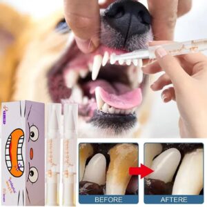 Qfibkr Pet Toothbrush Pen, Doggocomfy Pet Toothbrush Pen, Toothbrush Pen for Dogs, Pet Teeth Cleaning, Pet Dog/Cat Teeth Cleaning Pen, Pet Teeth Whitening Pen Tool