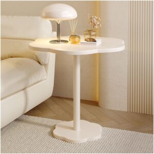 bxuxjar cute end table, small coffee table modern white small accent table for bedroom, living room, small spaces, nursery