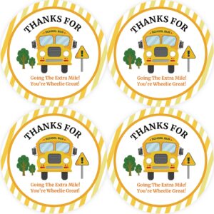 40pcs school bus thank you stickers, go the extra mile transportation thank you stickers, school bus thanks stickers, bus thank you stickers for birthday thank party favors