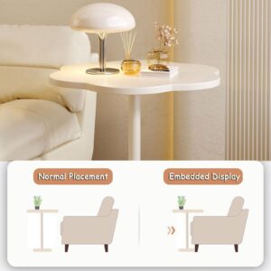 BxuxJar Cute End Table, Small Coffee Table Modern White Small Accent Table for Bedroom, Living Room, Small Spaces, Nursery