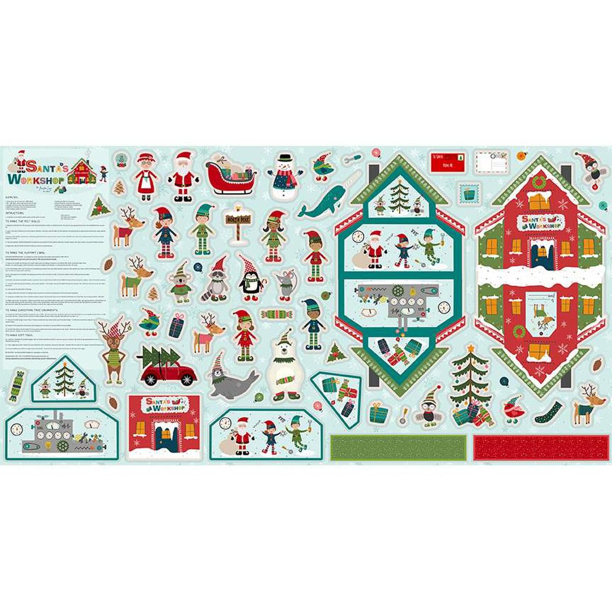 Riley Blake Santa’s Workshop Felt Panel by Jennifer Long of Sew A Story, Perfect for Quilting, Apparel and Home Decor.