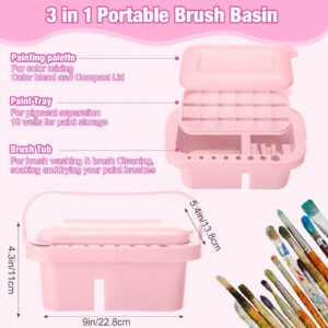 Fuyoooo 2 Pcs Painting Supplies Set with Silicone Painting Mat & Paint Brush Cleaner Bucket for Crafts Paint Brush Holder Organizer with Palette painting station Back to School Supplies Painting Party