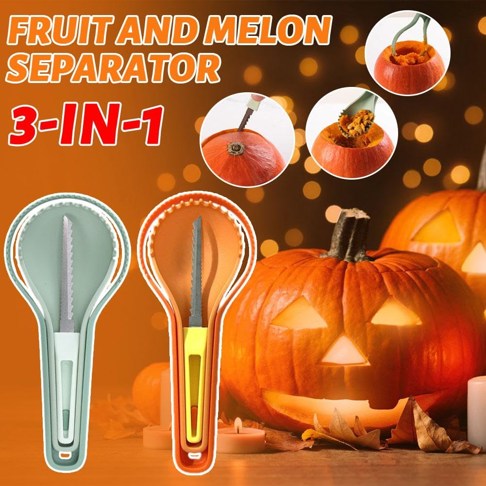 3-in-1 Nesting Pumpkin Tool Set,Halloween Pumpkin Carving Tools,Portable Multifunctional Pumpkin Cutting Supplies,Halloween Professional Pumpkin Carving Kit for for Halloween Door Decorations