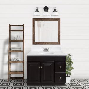 Design House Wyndham 37 Inch Bathroom Vanity with Solid White Top, Assembled, Brown, 216037