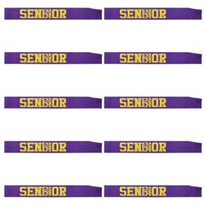 senior sash 2025 purple,10 pack senior cheer sashes gold glitter letter class of 2025 graduation celebration class competition sash party supplies