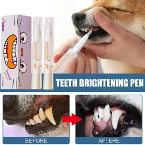 Qfibkr Pet Toothbrush Pen, Doggocomfy Pet Toothbrush Pen, Toothbrush Pen for Dogs, Pet Teeth Cleaning, Pet Dog/Cat Teeth Cleaning Pen, Pet Teeth Whitening Pen Tool