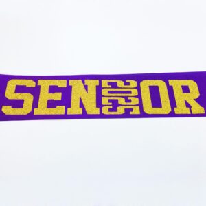 Senior Sash 2025 Purple,10 Pack Senior Cheer Sashes Gold Glitter Letter Class of 2025 Graduation Celebration Class Competition Sash Party Supplies