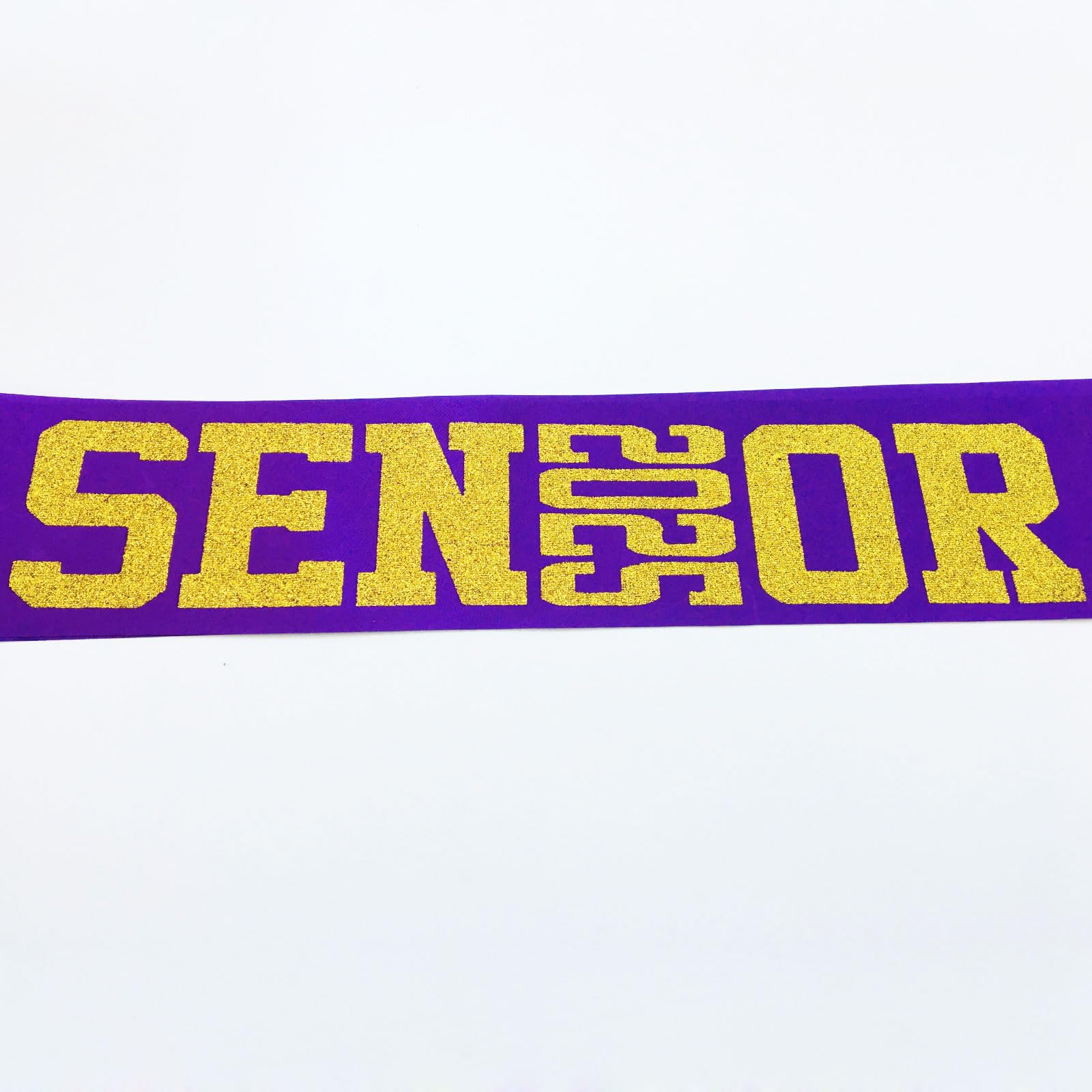 Senior Sash 2025 Purple,10 Pack Senior Cheer Sashes Gold Glitter Letter Class of 2025 Graduation Celebration Class Competition Sash Party Supplies