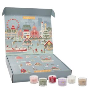 yankee candle signature votive mini candle jars 12 days of christmas candle advent calendar variety pack, natural soy wax blend candle with natural fiber wick, 1.3 oz glass jar (pack of 12)