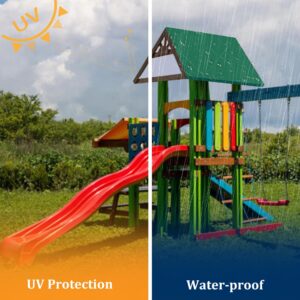 Garden Swing Canopy Replacement Swing Set Replacement Tarp 132x228 Cm Kids Playground Roof Canopy Waterproof Swing Sunshade Top Cover for Outdoor Backyard