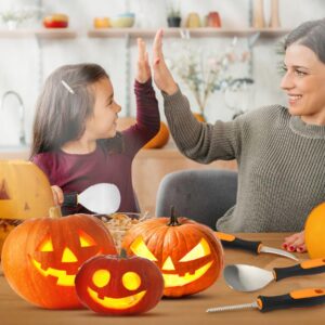 CHALEEMANG Pumpkin Carving Kit Halloween, Safe and Easy Set for Kids, Halloween Decoration Jack-O-Lanterns, DIY Stainless Steel Tools Gift Halloween