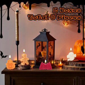 LA BELLEFÉE Halloween Tea Lights Candles, English Pear Scented Candles Halloween Candles for Decorations 8 Pack, Fall Festival Decorations, Spooky Halloween Gifts