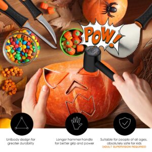 CHALEEMANG Pumpkin Carving Kit Halloween, Safe and Easy Set for Kids, Halloween Decoration Jack-O-Lanterns, DIY Stainless Steel Tools Gift Halloween