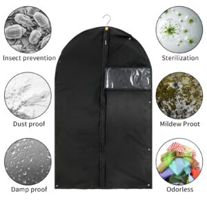 15 Pack Suit Bags Garment Bag for Men Storage 40-inch Clothes Cover with Clear Window and ID Card Holder for Suit Jacket, Skirt, Shirt and Coat