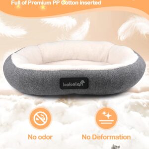 Hesiwondoo Heated Cat Bed Indoor with Adjustable Temperature Control, Heated Pet Bed for Small Dogs Auto Shutoff Soft & Cozy Donut Design, Waterproof & Flame-Retardant, Machine-Washable Cover