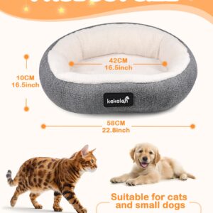 Hesiwondoo Heated Cat Bed Indoor with Adjustable Temperature Control, Heated Pet Bed for Small Dogs Auto Shutoff Soft & Cozy Donut Design, Waterproof & Flame-Retardant, Machine-Washable Cover